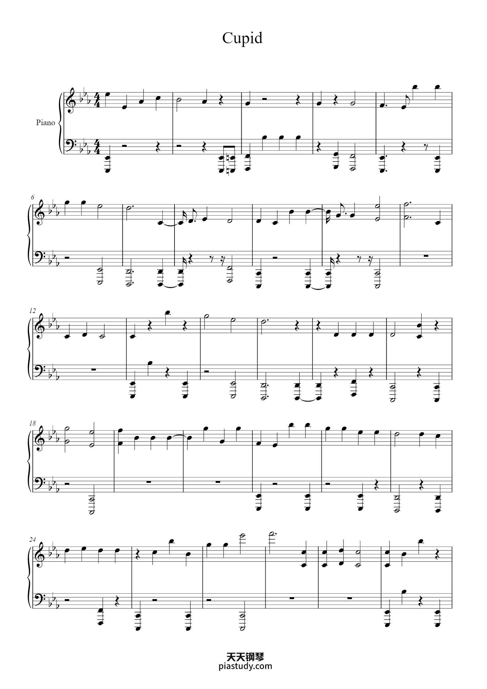 'Cupid' - Piano Sheet Music By Jack Stauber | TOPiano