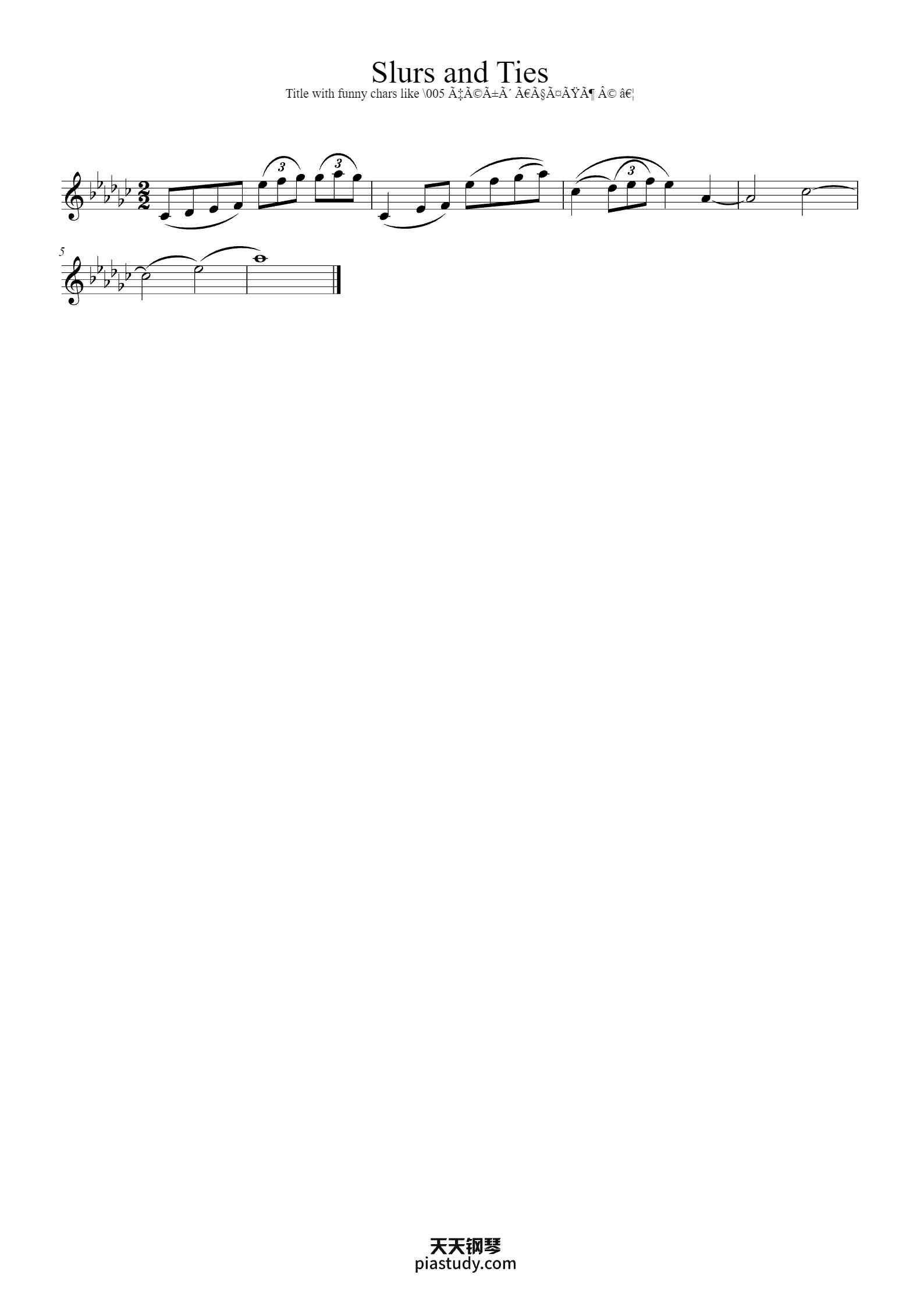'Slurs and Ties' - Piano Sheet Music By xxx | TOPiano