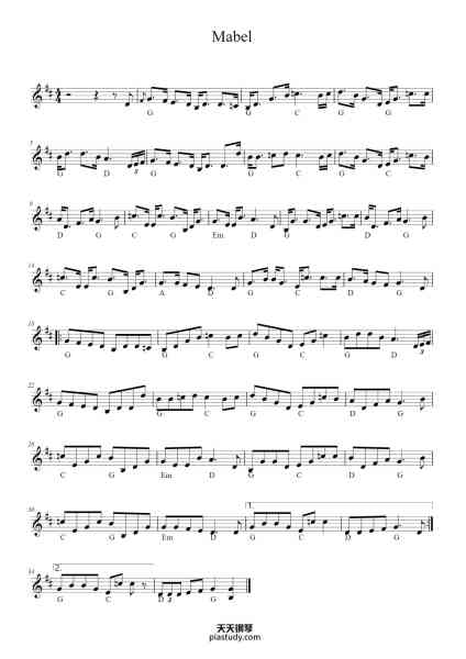 'Mabel' - Piano Sheet Music By Alan D Smith - March 2015 | TOPiano