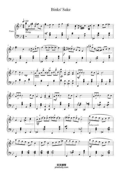 'Binks' Sake' - Piano Sheet Music By Aldict | TOPiano