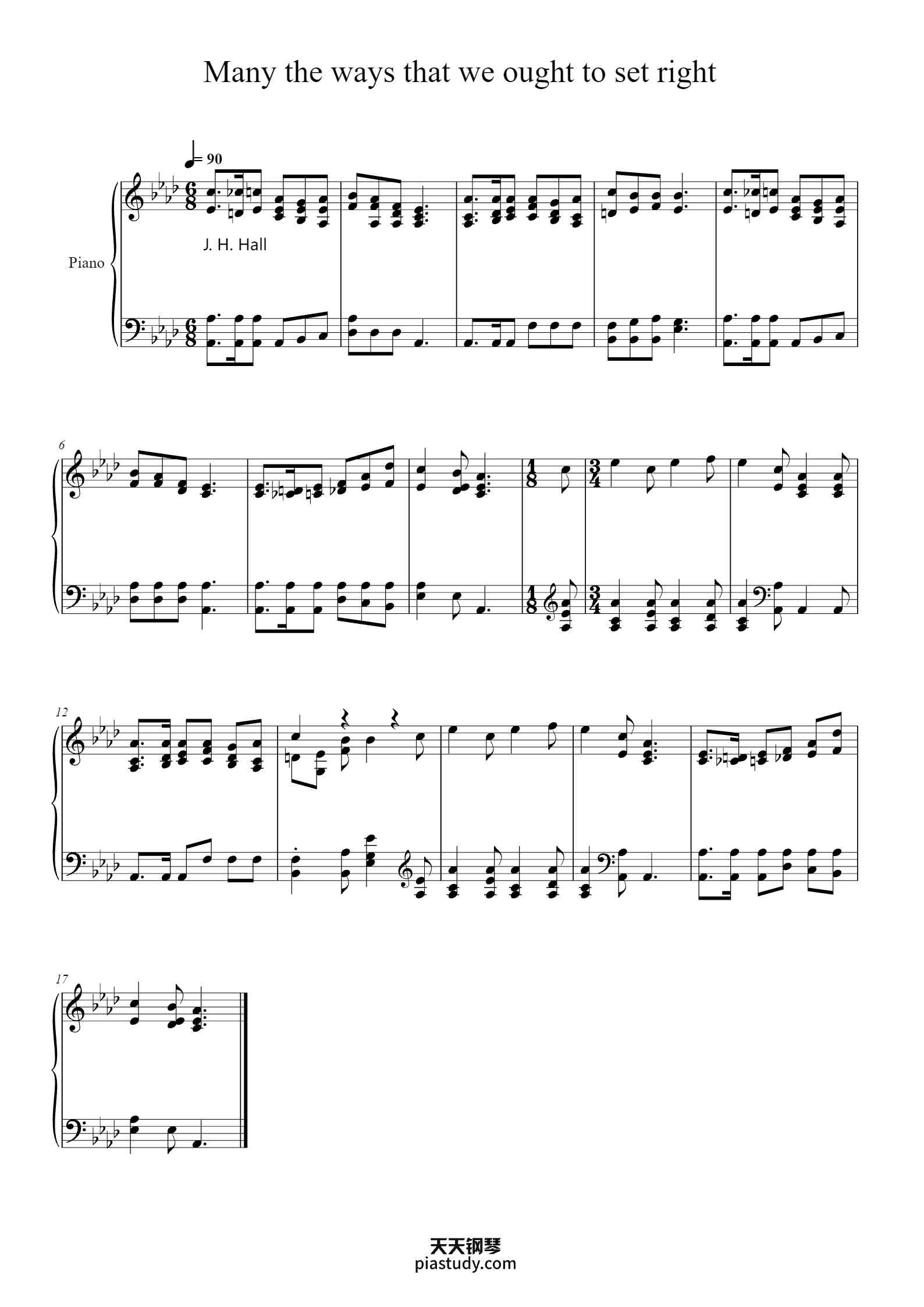 'Many the Ways That We Ought to Set Right' - Beginner Piano Sheet Music ...