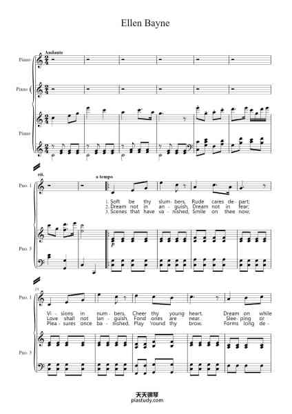 'Ellen Bayne' - Piano Sheet Music By Stephen Collins Foster | TOPiano
