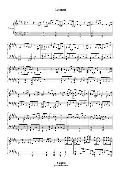 'Lemon' - Piano Sheet Music By 米津玄師 | TOPiano