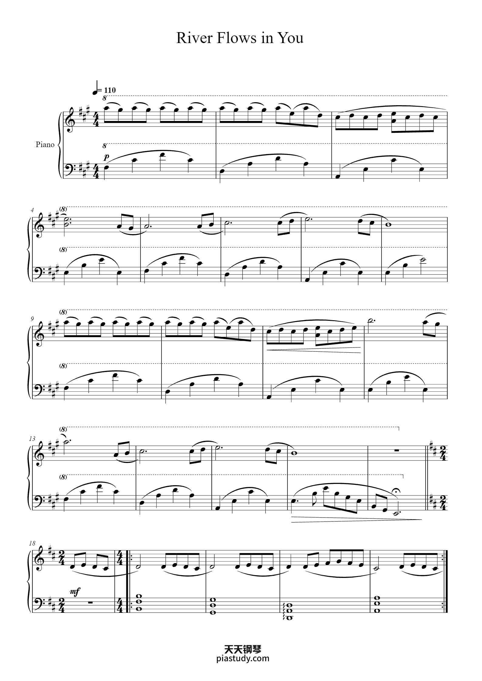 Search results for 'River Flows in You' | Free sheet music | Download ...