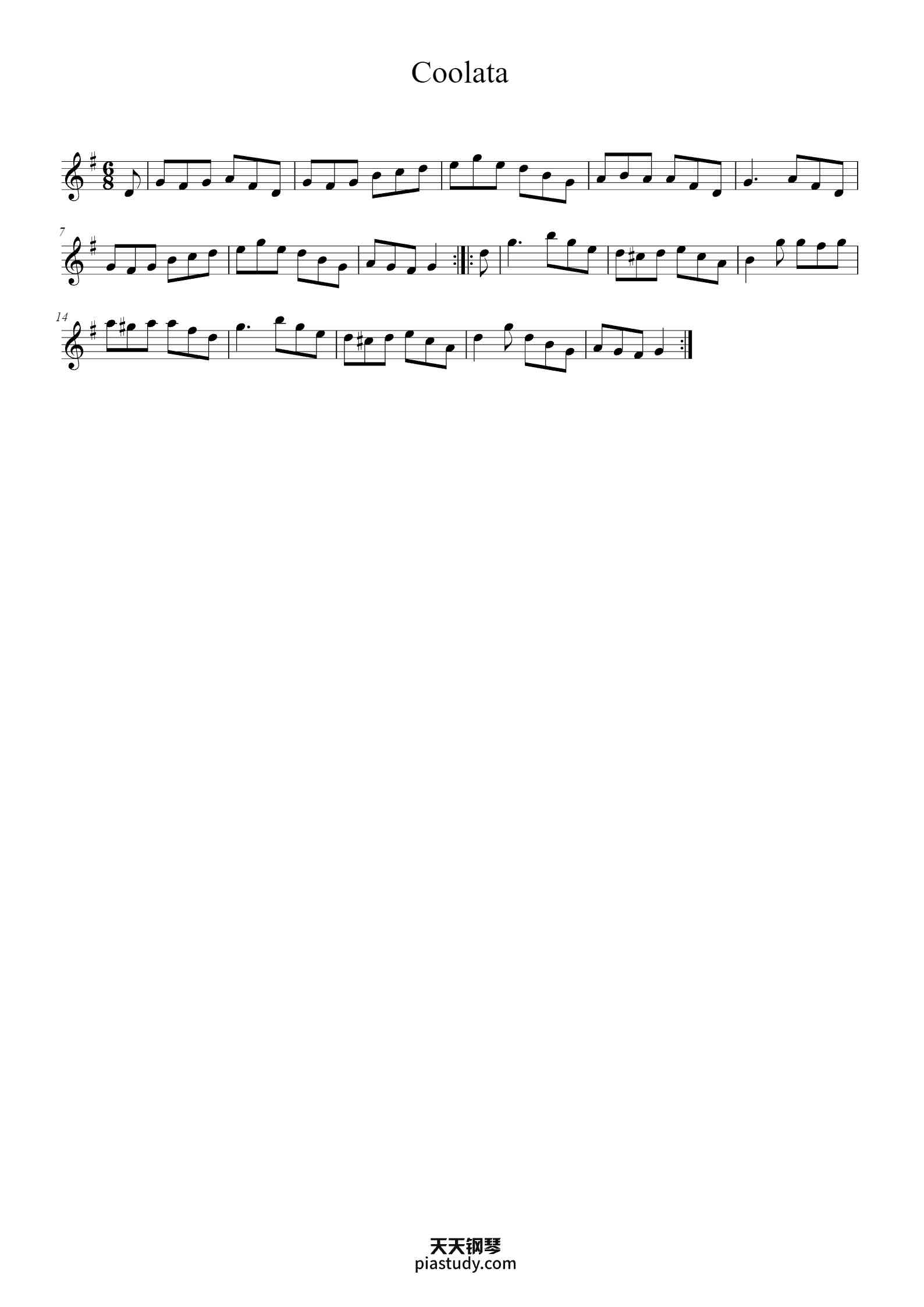 Coolata钢琴谱 - f0lk - free piano sheet music - PiaNoproblem