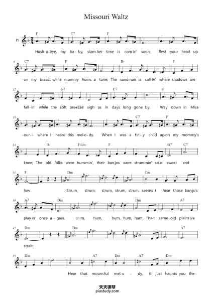 'Missouri Waltz' - Piano Sheet Music By John Eppel & J.R. Shannon 1914 ...