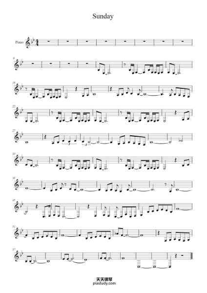 'Sunday' - Piano Sheet Music By Johnathan Larson | TOPiano