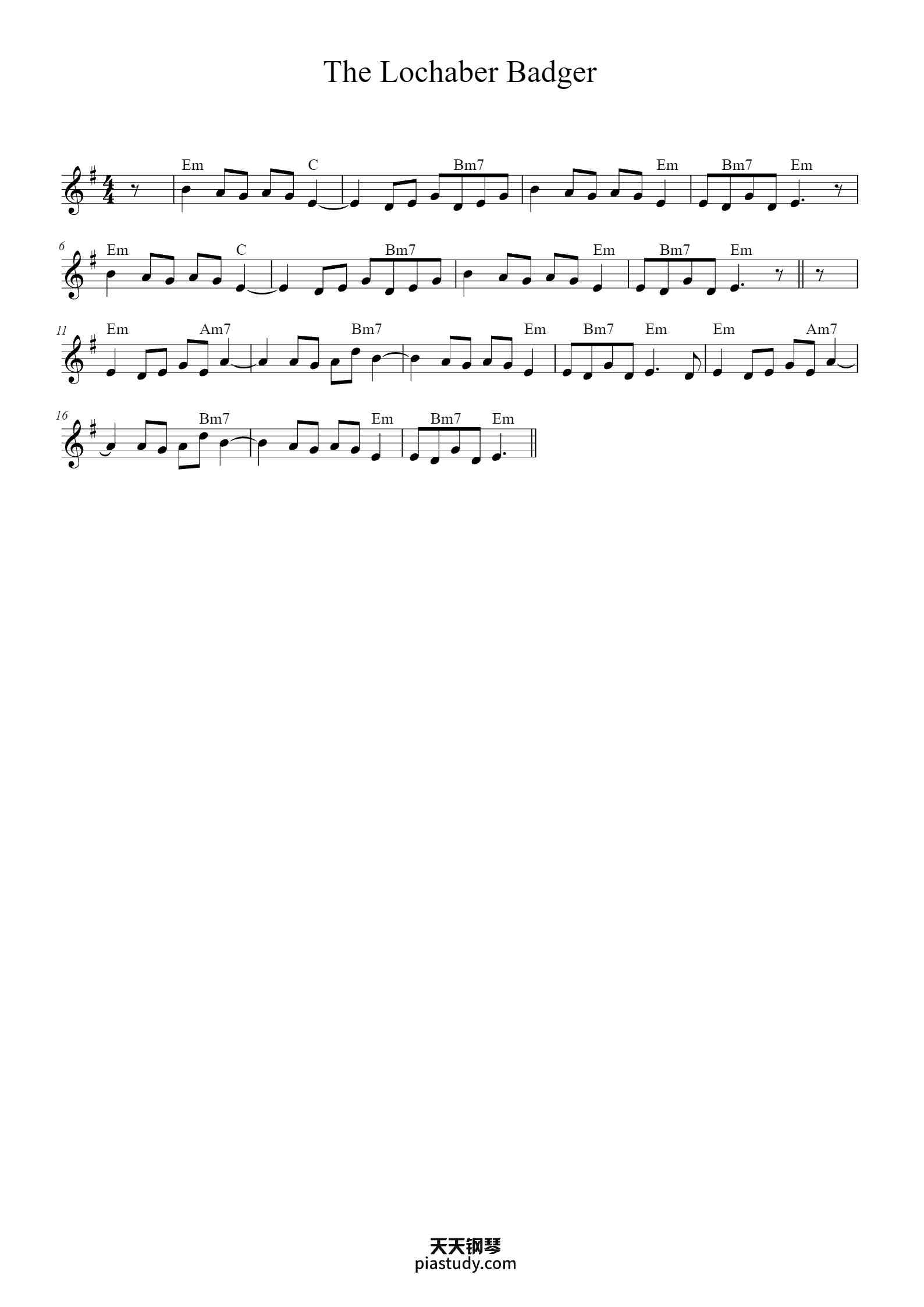 'The Lochaber Badger' - Piano Sheet Music By Fred Morrison | TOPiano