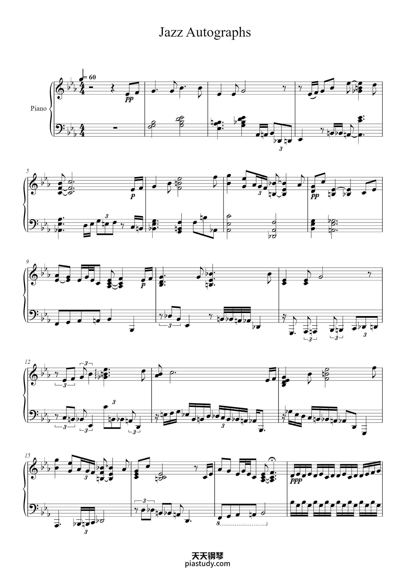 Jazz Autographs (From "The Terminal")钢琴谱 - John Williams - free piano ...