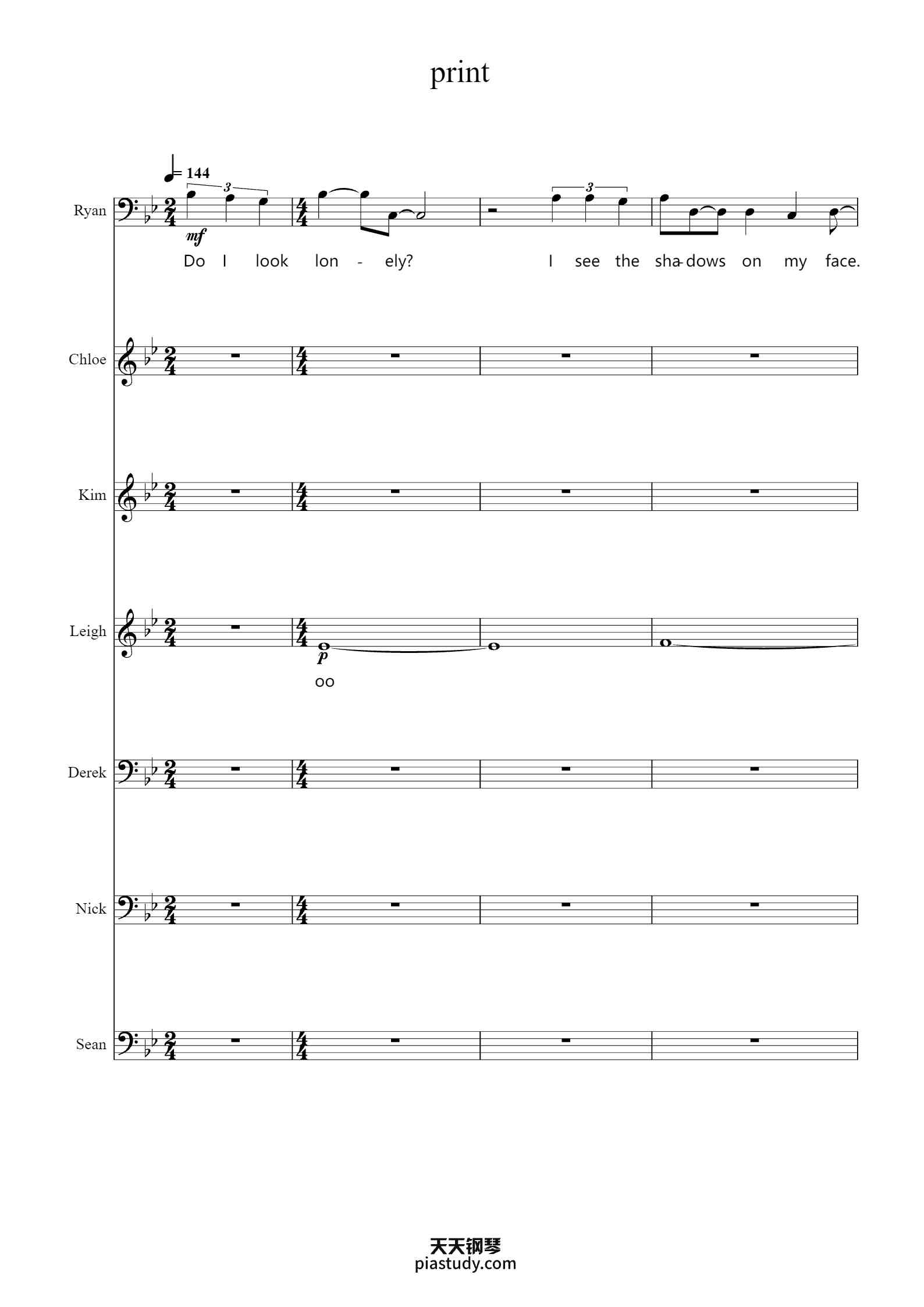 'print' - Piano Sheet Music By Leigh Huber | TOPiano