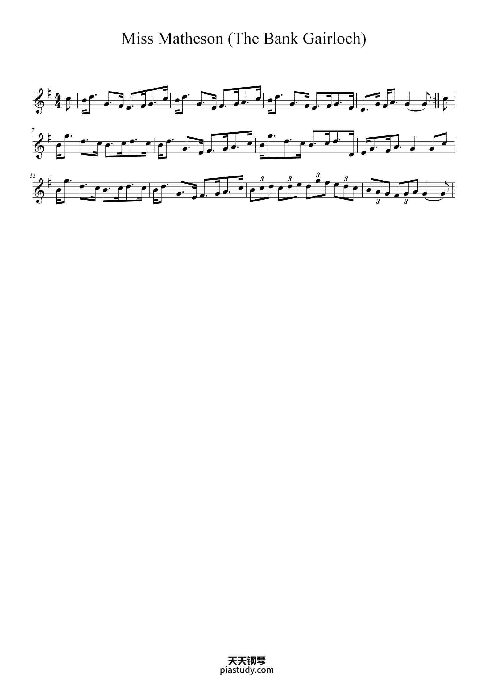 Miss Matheson (The Bank Gairloch)钢琴谱 - Diaphil - free piano sheet music ...