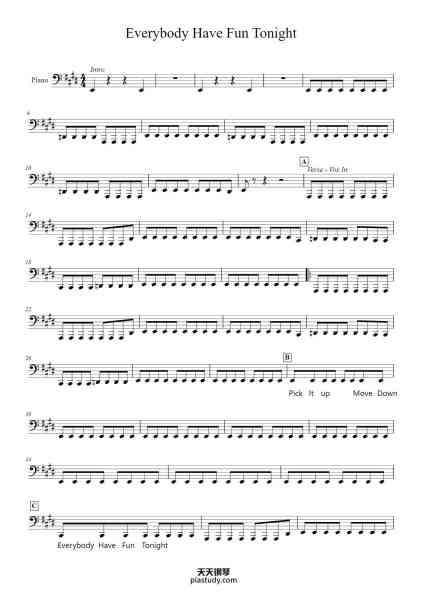 Everybody Have Fun Tonight钢琴谱 - - free piano sheet music - PiaNoproblem