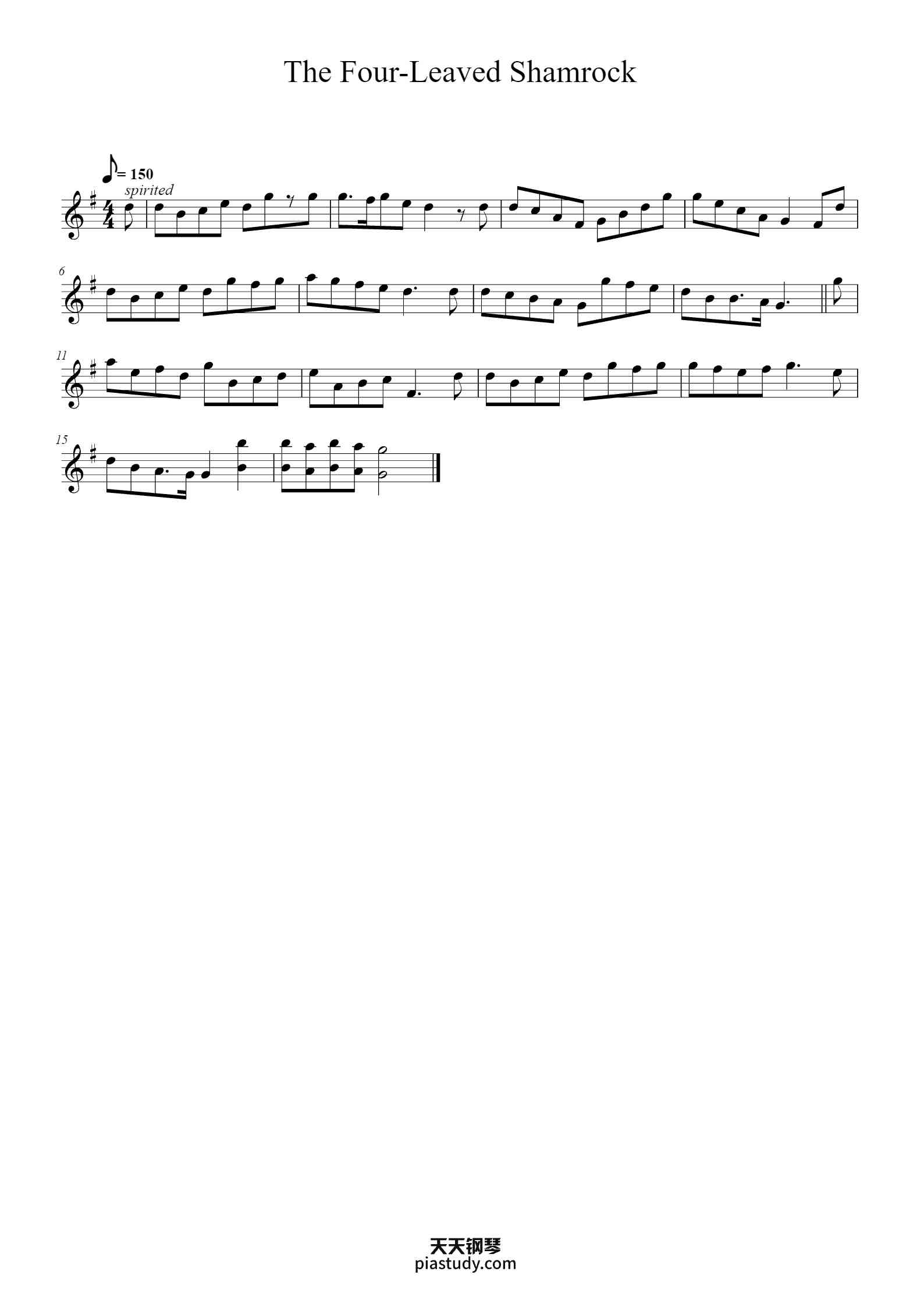 The Four-Leaved Shamrock钢琴谱 - Bardse Halwatt - free piano sheet music ...