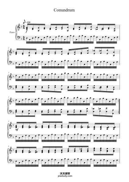 Conundrum钢琴谱 - Harry Chow - free piano sheet music - PiaNoproblem