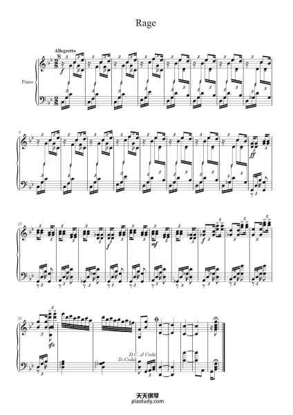 'Rage' - Piano Sheet Music By xxx | TOPiano