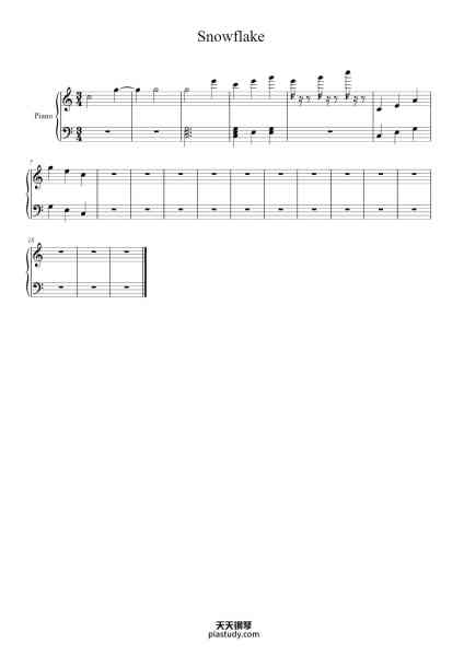 'Snowflake' - Piano Sheet Music By xxx | TOPiano
