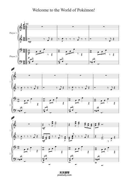 'Welcome to the World of Pokémon!' - Piano Sheet Music By Composed by ...