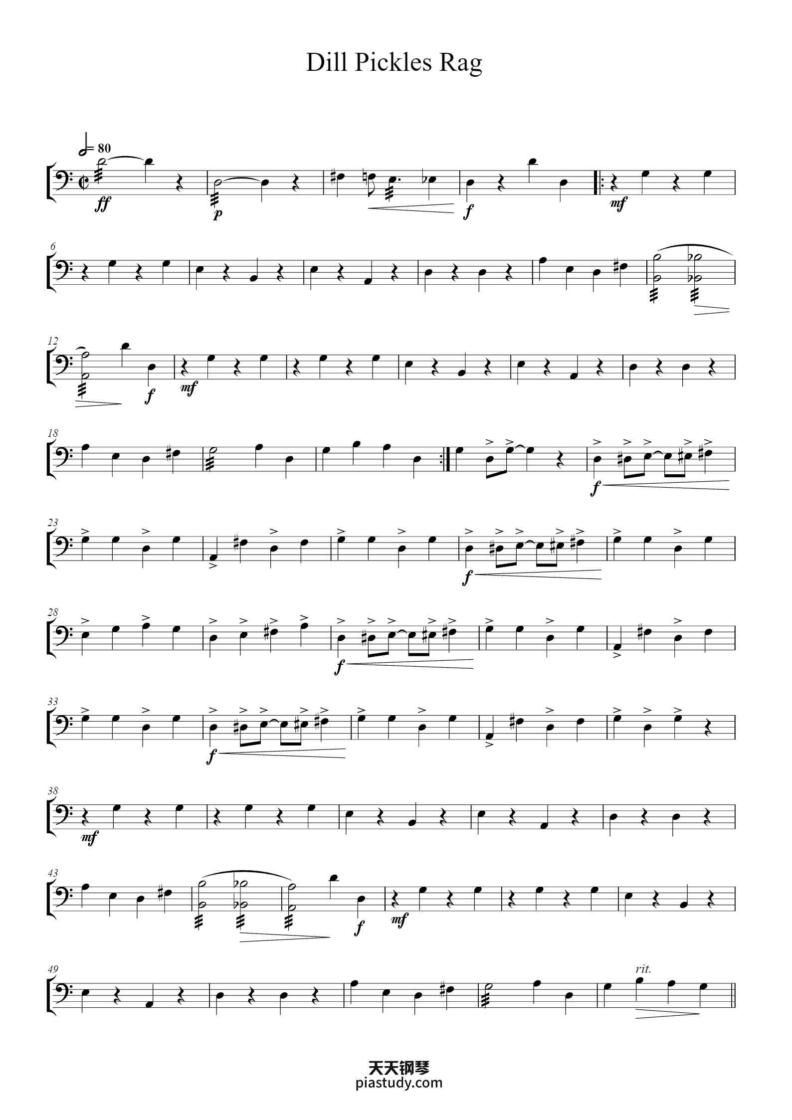 'Dill Pickles Rag' - Piano Sheet Music By Chas. Johnson Bob Becher ...