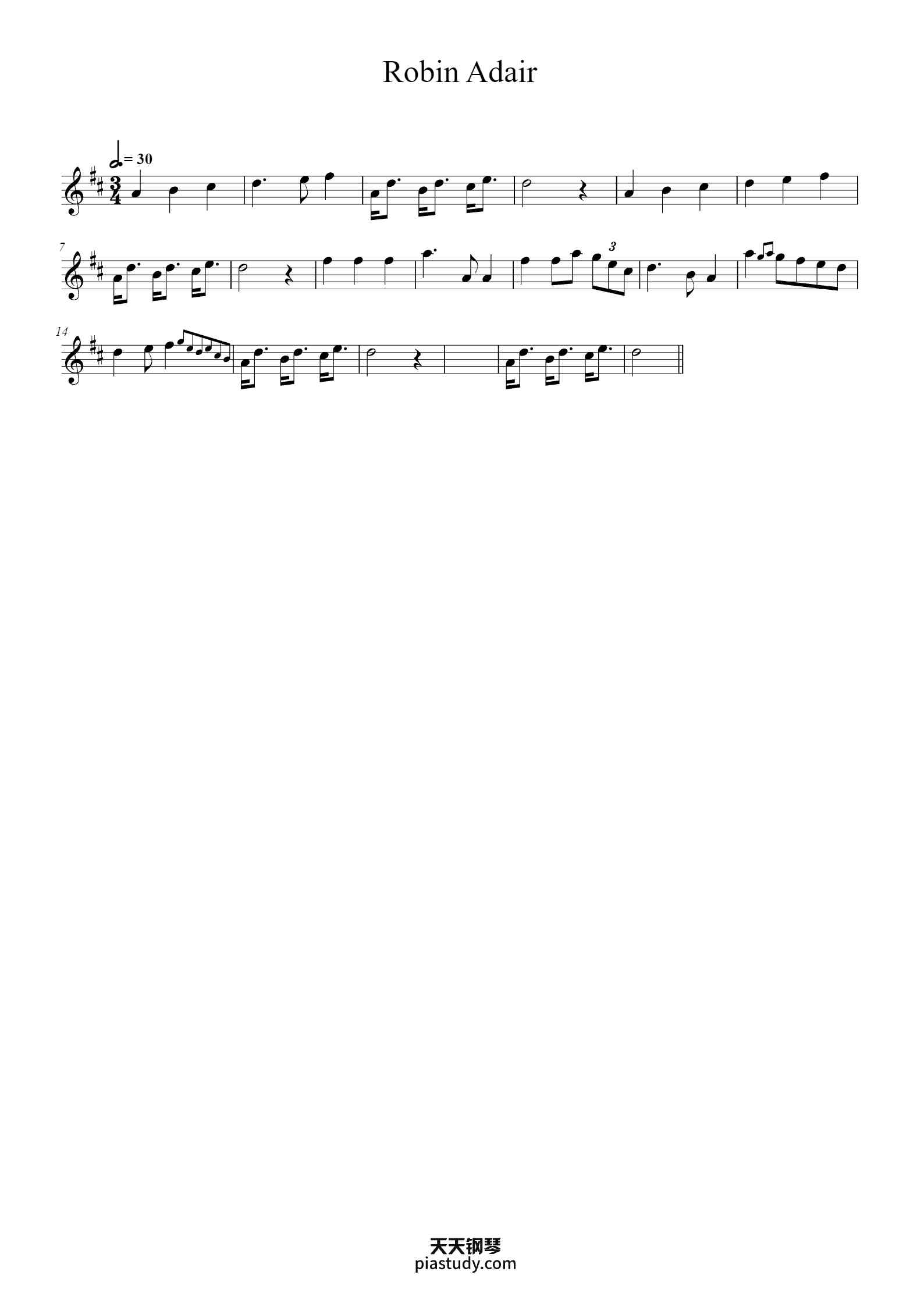 Robin Adair钢琴谱 - - free piano sheet music - PiaNoproblem