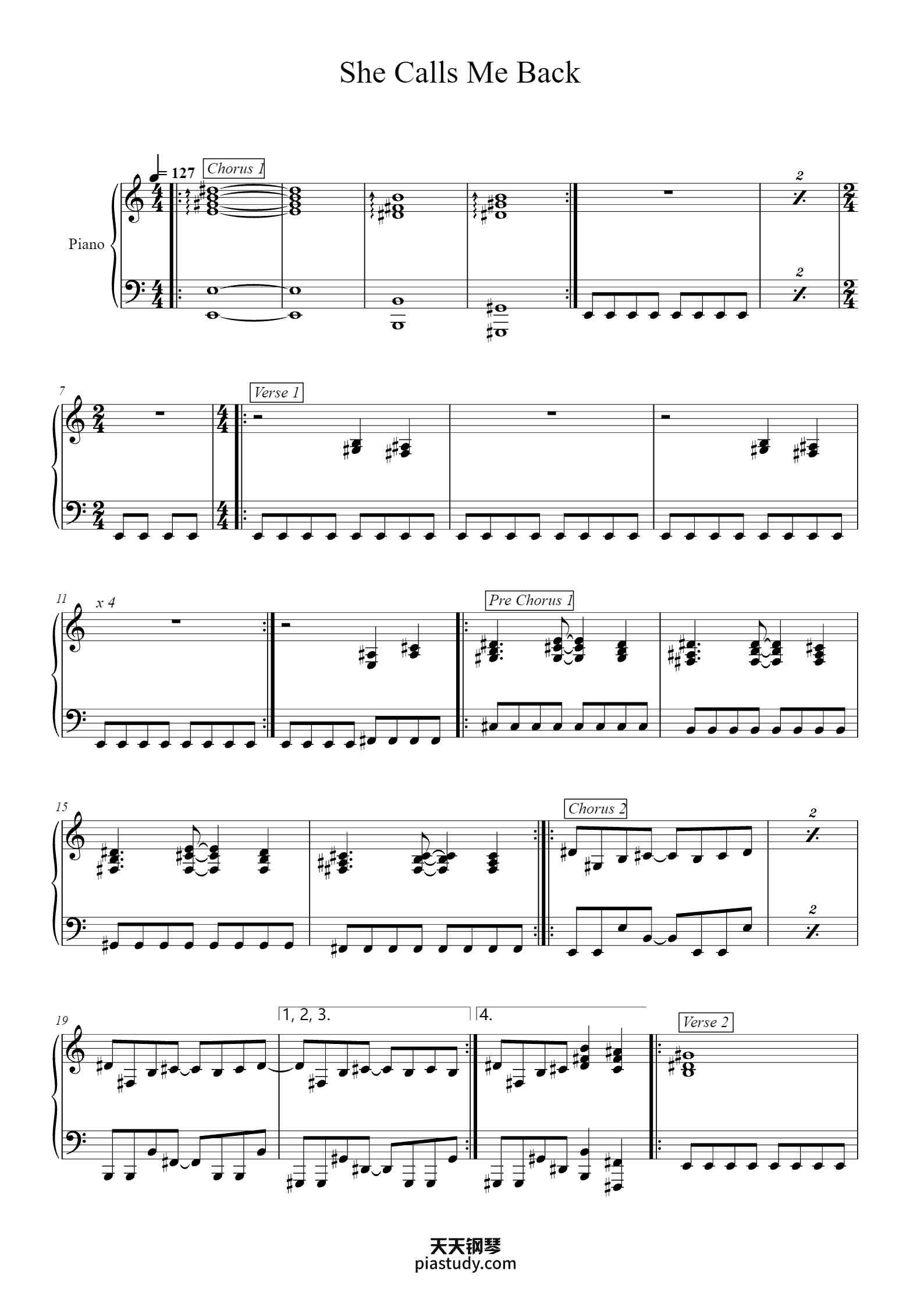 'She Calls Me Back' - Piano Sheet Music By Noah Kahan | TOPiano