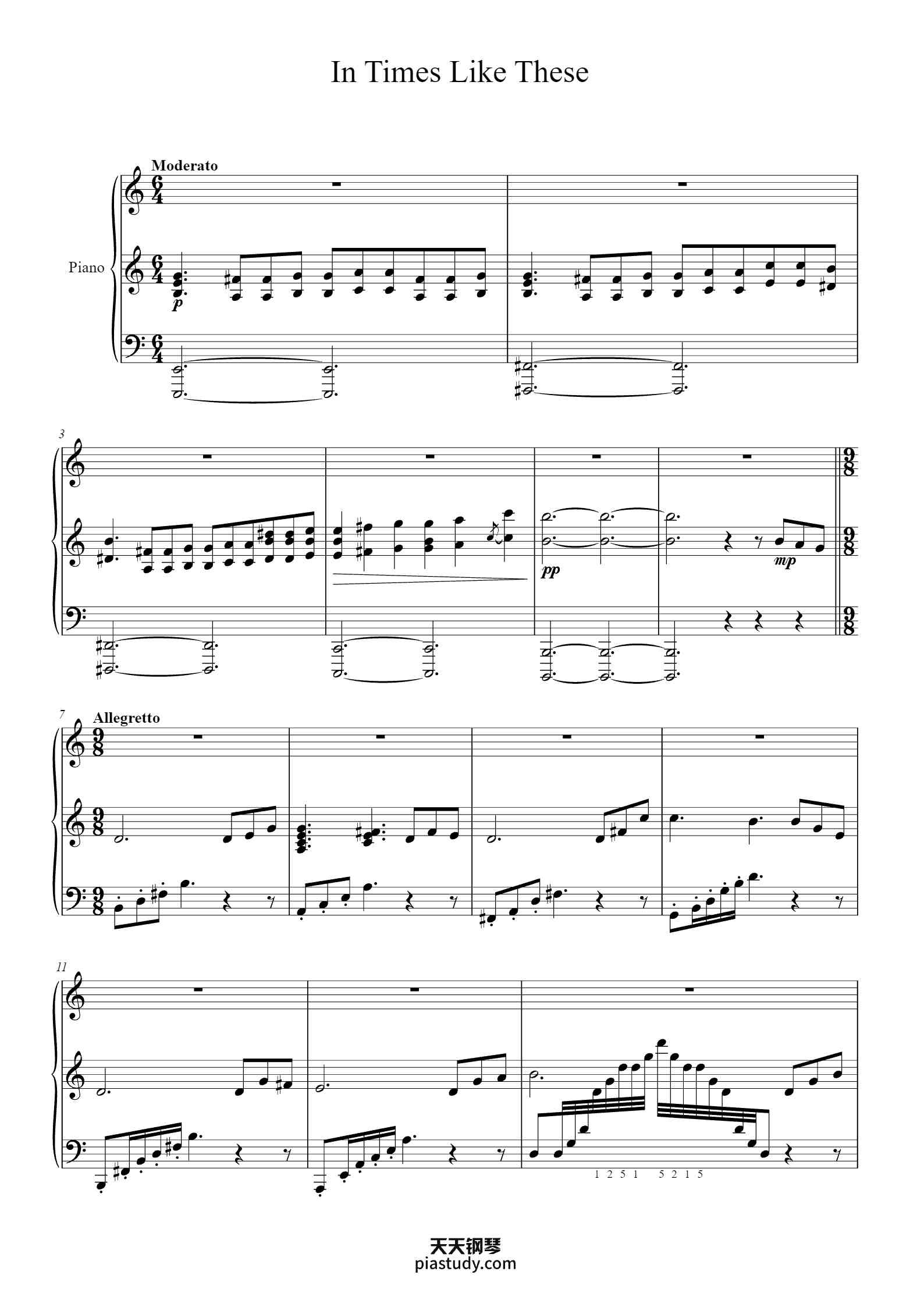 In Times Like These钢琴谱 - Ruth Caye Jones - free piano sheet music ...