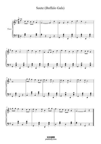 Saute (Buffalo Gals)钢琴谱 - Trisha Wolf - free piano sheet music ...