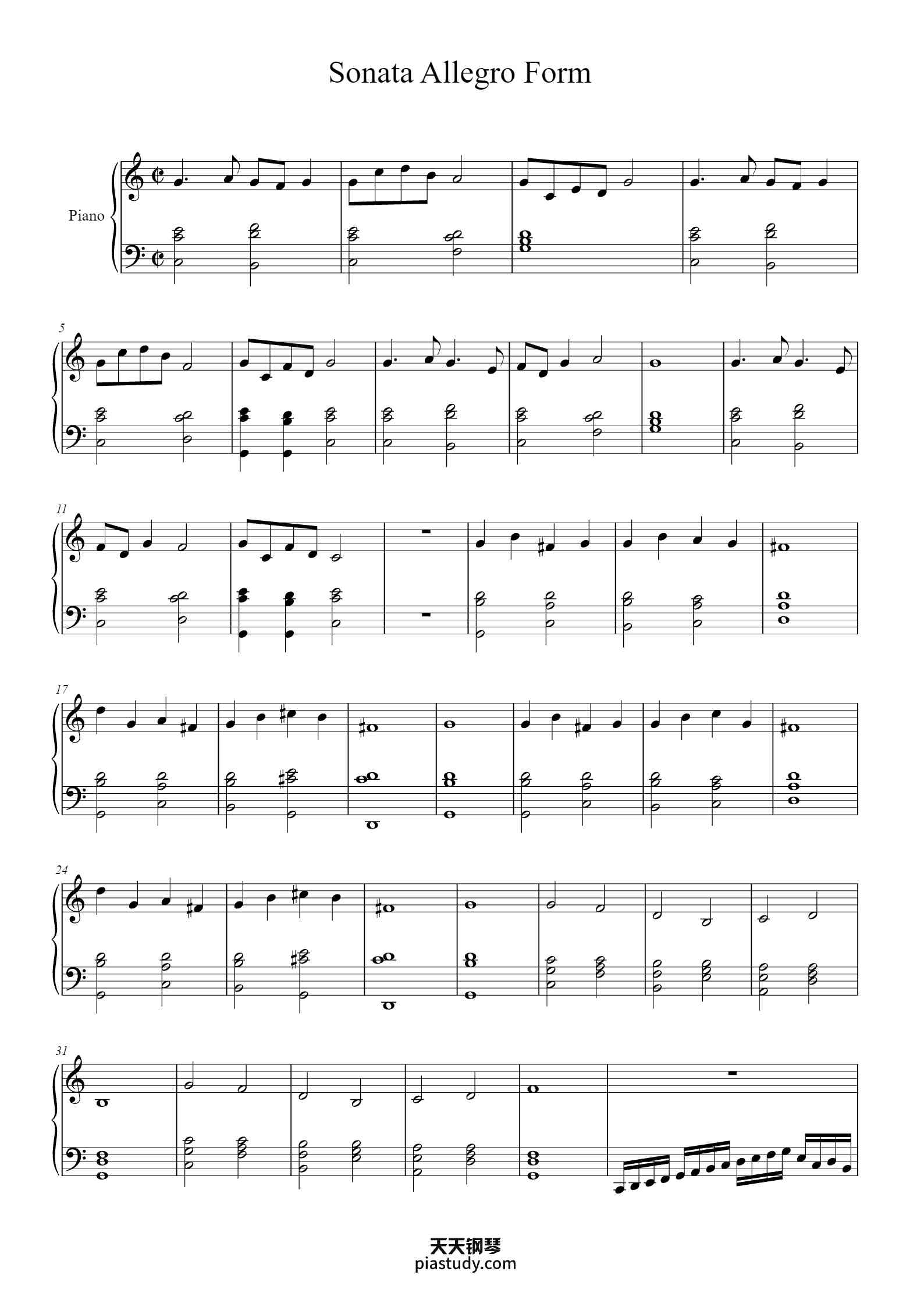 'Sonata Allegro Form' - Piano Sheet Music By xxx | TOPiano