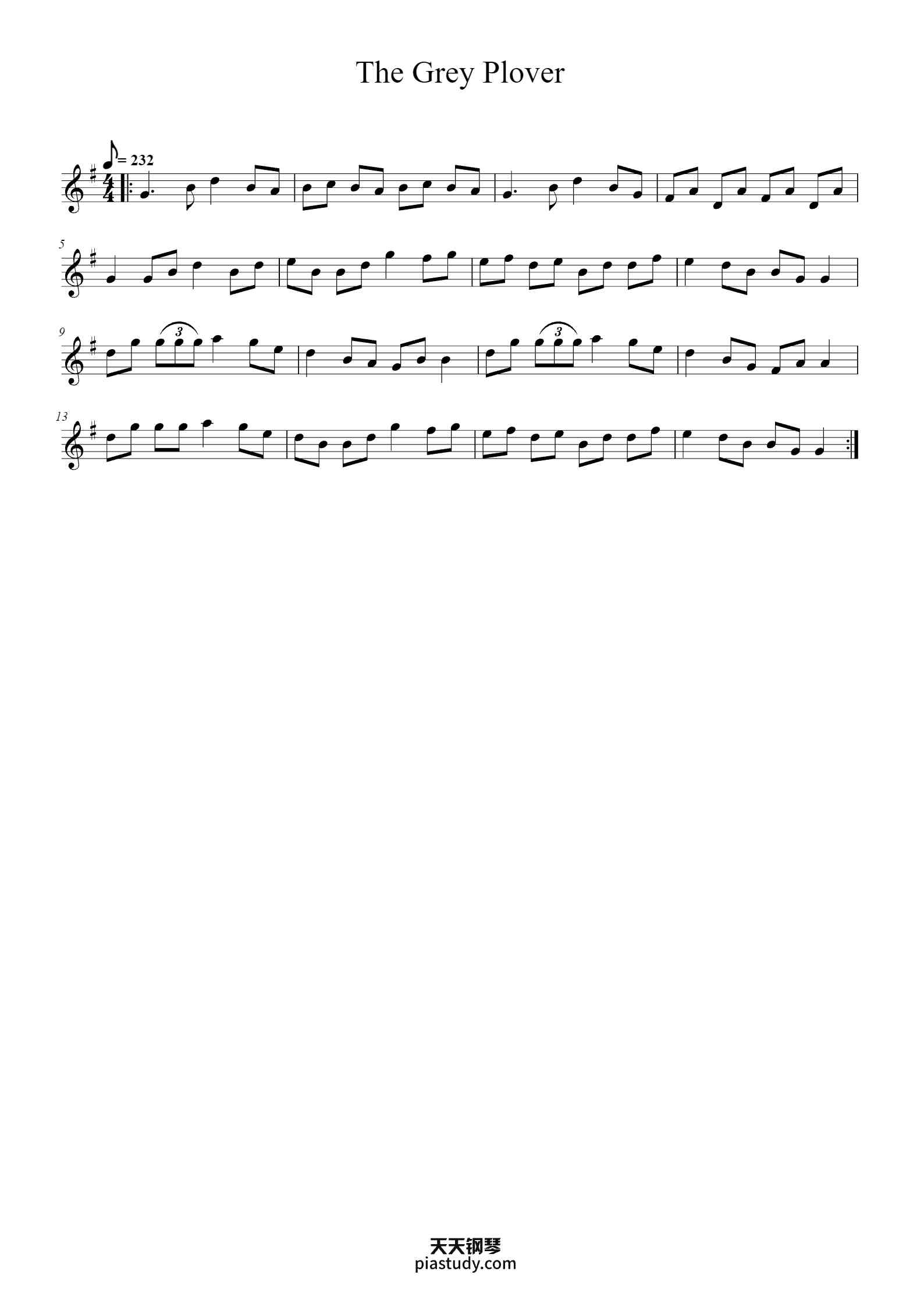 'The Grey Plover' - Piano Sheet Music By xxx | TOPiano