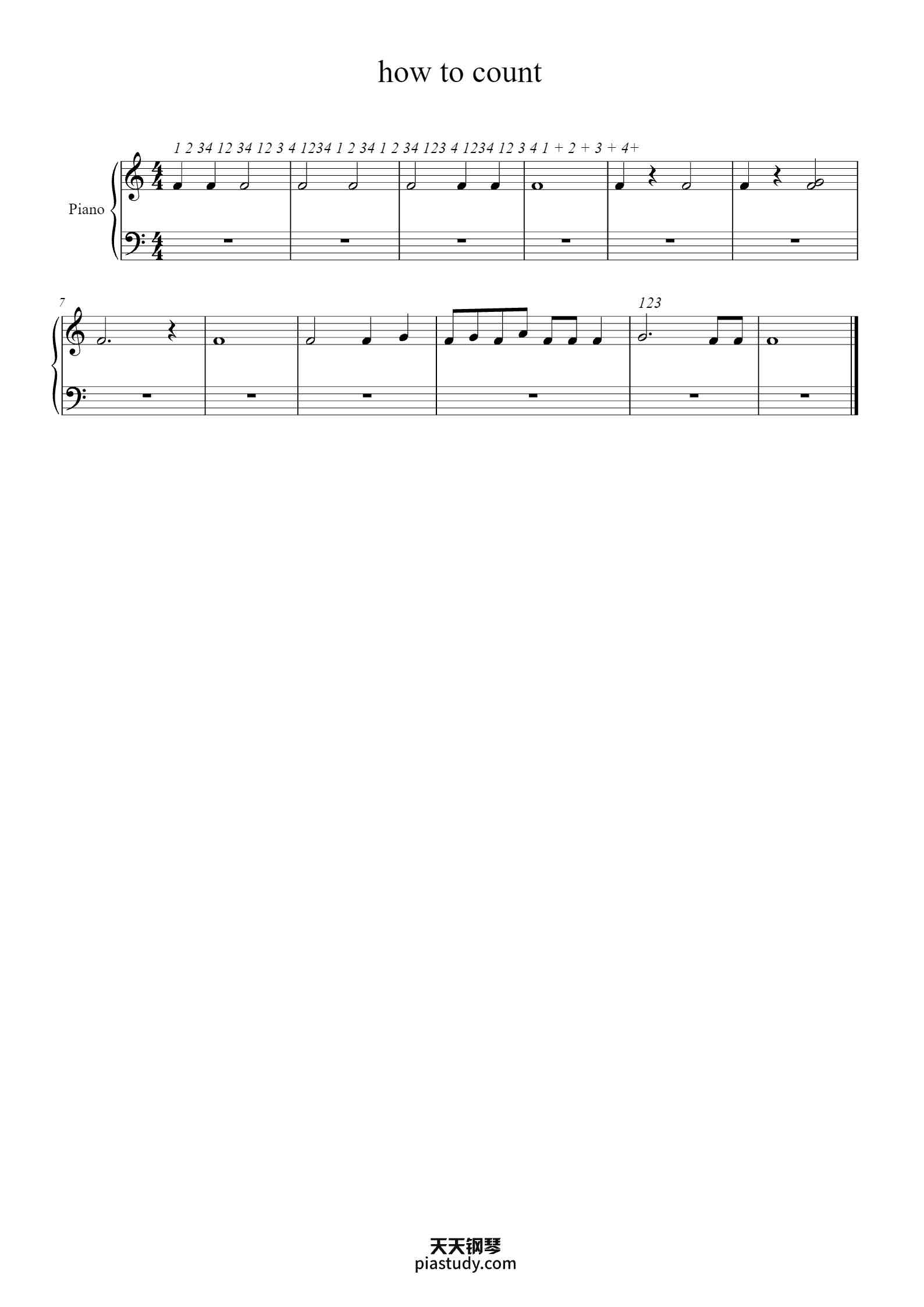 'how to count' - Piano Sheet Music By Jan Durrant | TOPiano