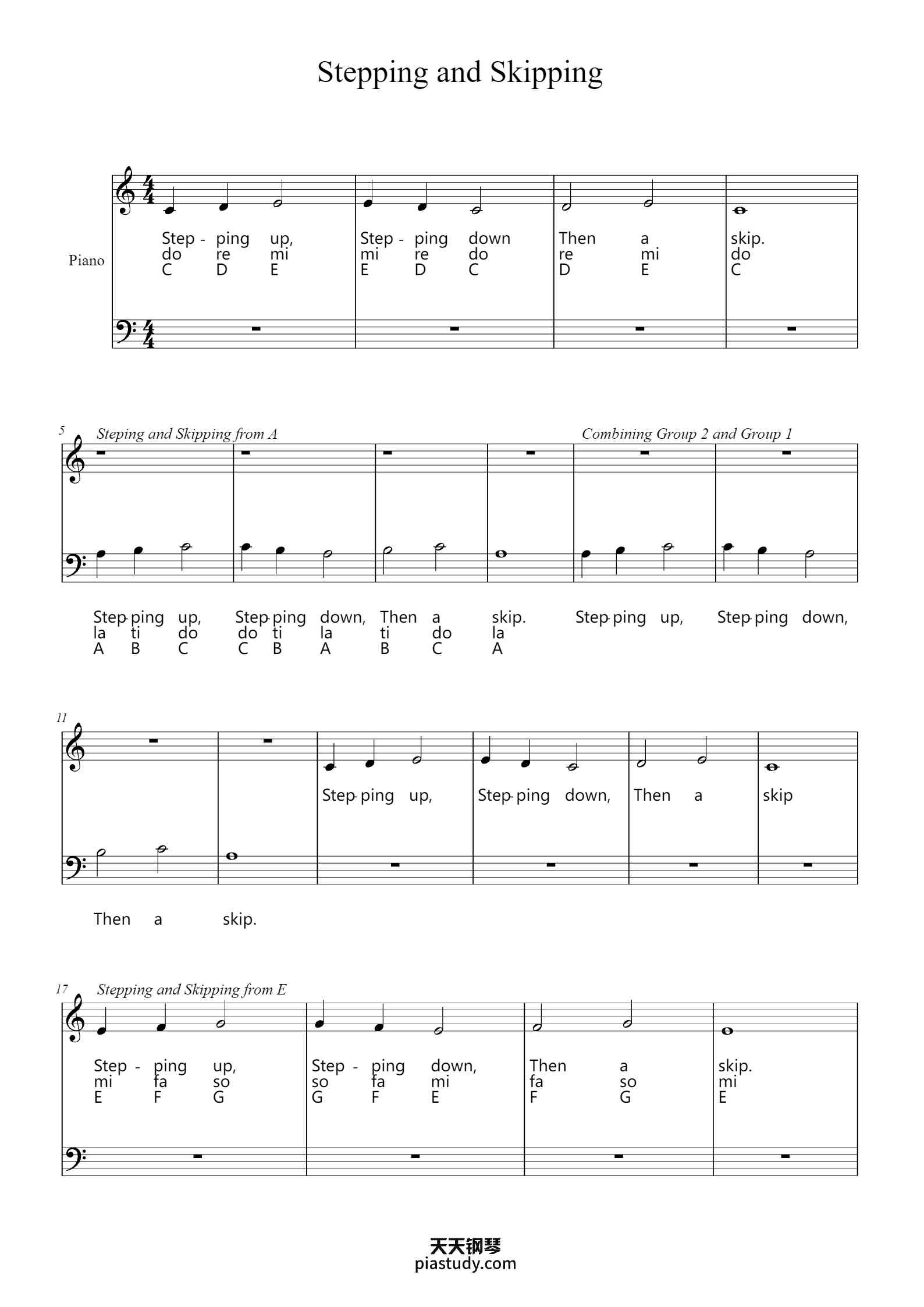 Stepping and Skipping钢琴谱 - yemayknow - free piano sheet music ...