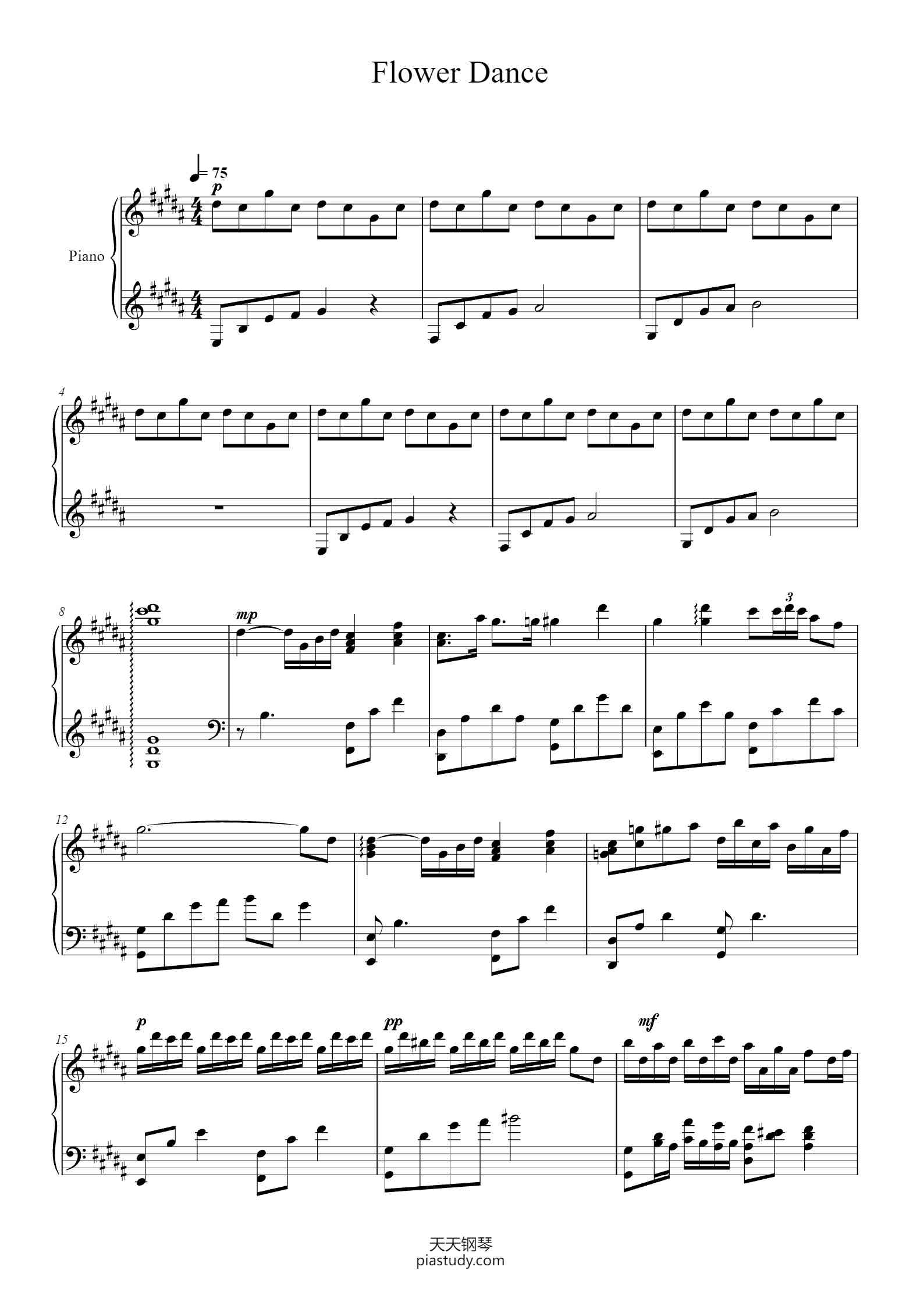 'Flower Dance' - Piano Sheet Music By DJ Okawari | TOPiano