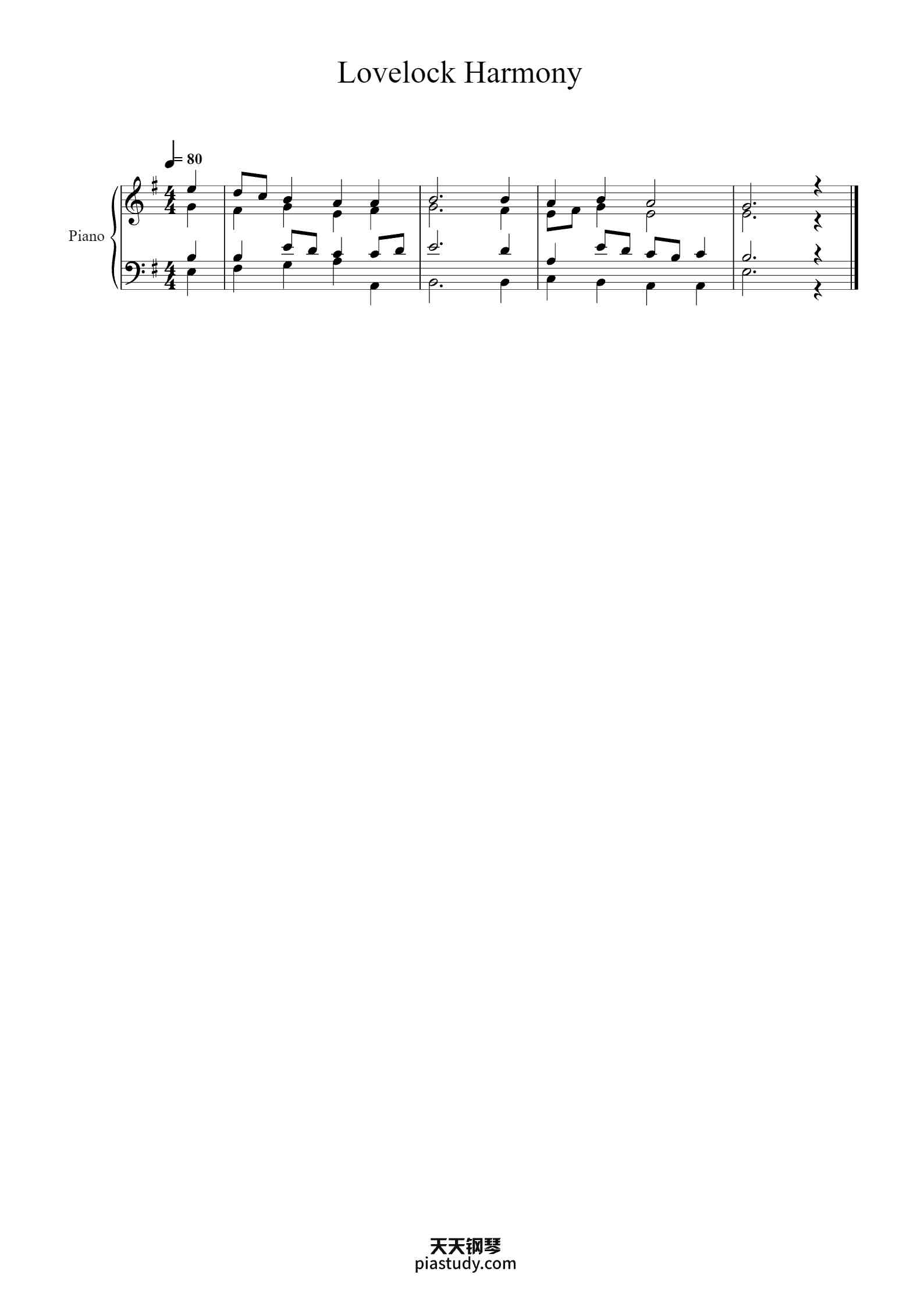 Lovelock Harmony钢琴谱 - Sandro Mangion - free piano sheet music ...
