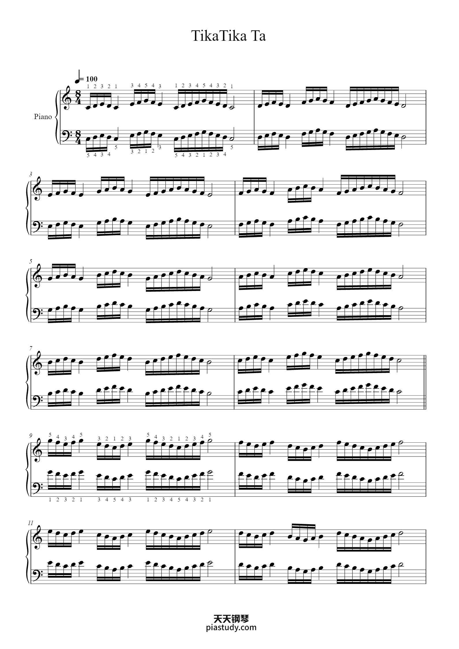 'TikaTika Ta' - Piano Sheet Music By xxx | TOPiano