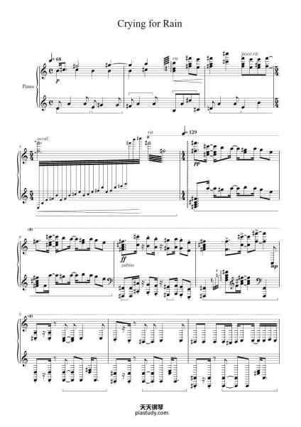 'Crying for Rain (Kawaki wo Ameku)' - Piano Sheet Music By Original ...