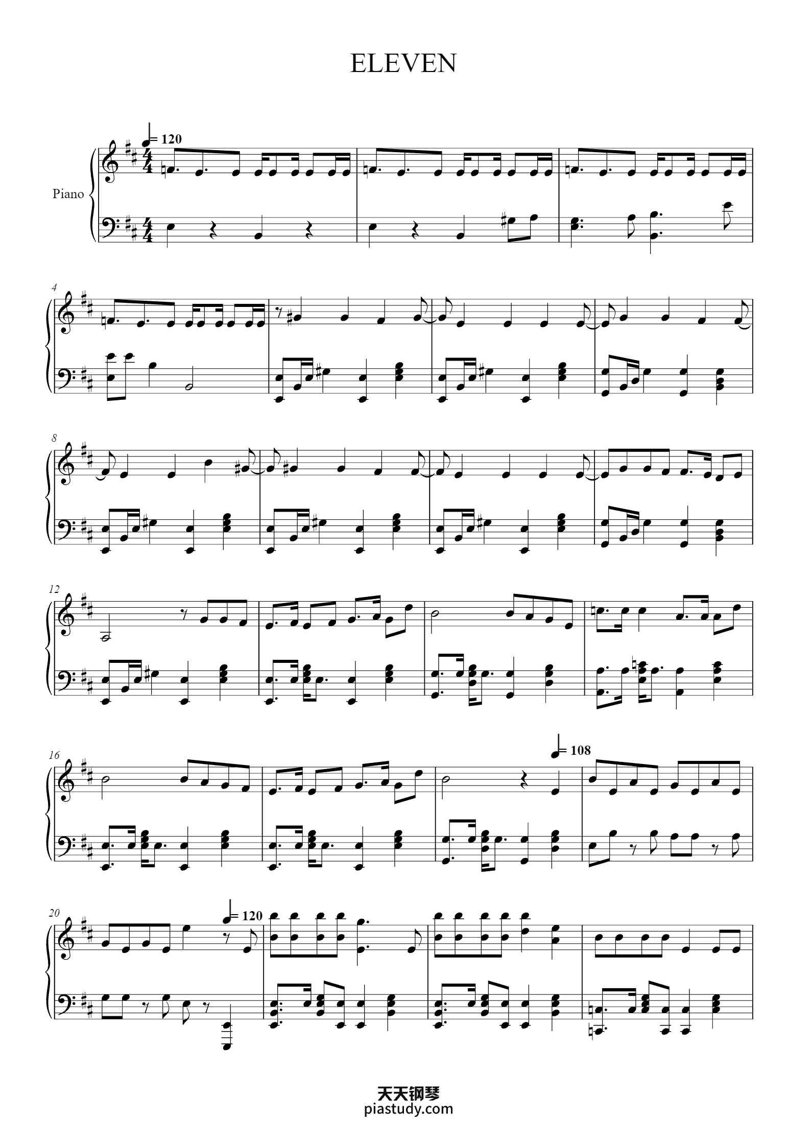 'ELEVEN - IVE' - Piano Sheet Music By Peter Rycroft/Lauren Aquilina ...