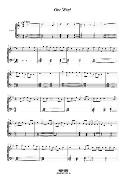 'One Way!' - Piano Sheet Music By Autumn! | TOPiano