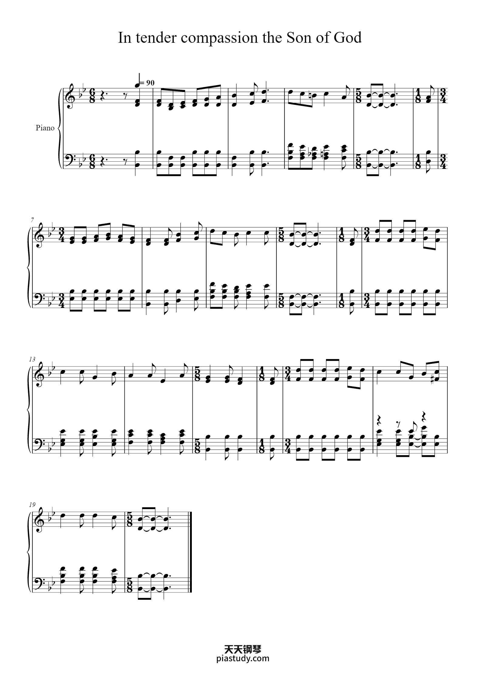 In Tender Compassion钢琴谱 - Isaac Watts - free piano sheet music ...