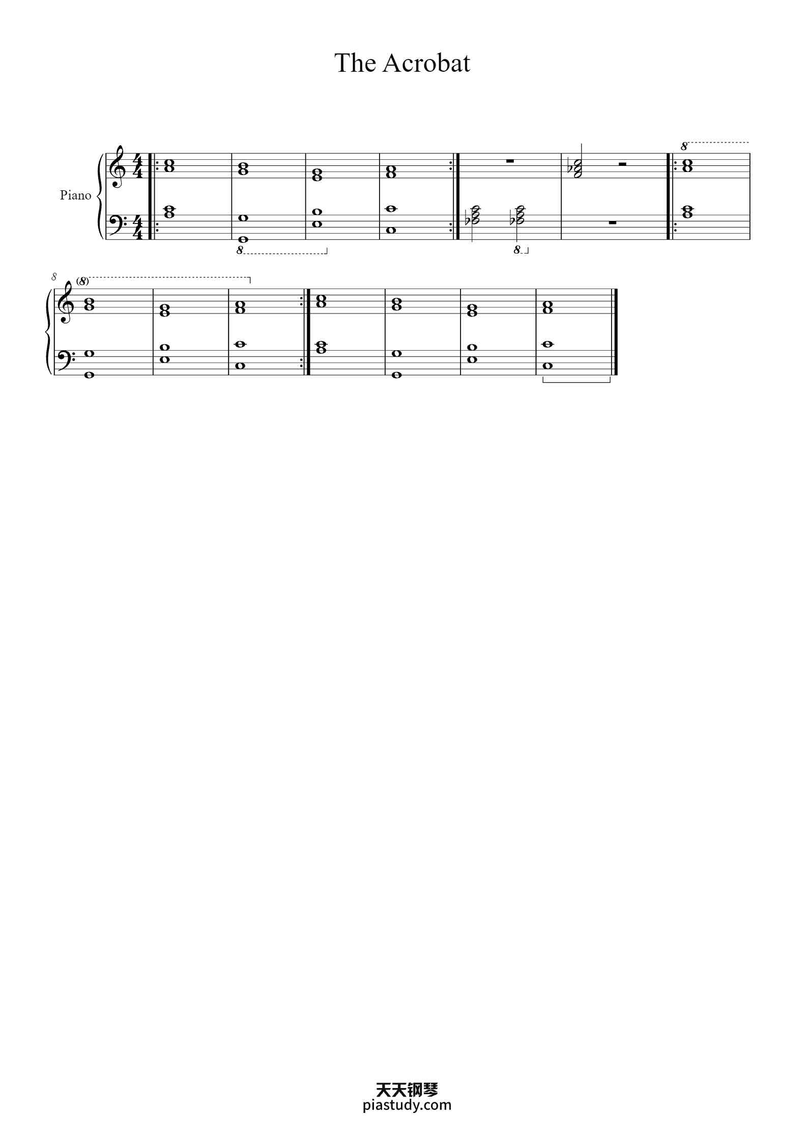 'The Acrobat' - Piano Sheet Music By Caroline Trotter | TOPiano