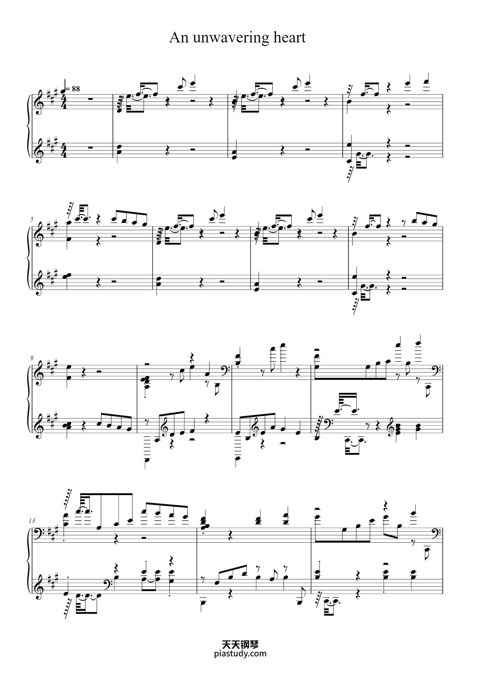 'An unwavering heart' - Piano Sheet Music By LyricWulf | TOPiano