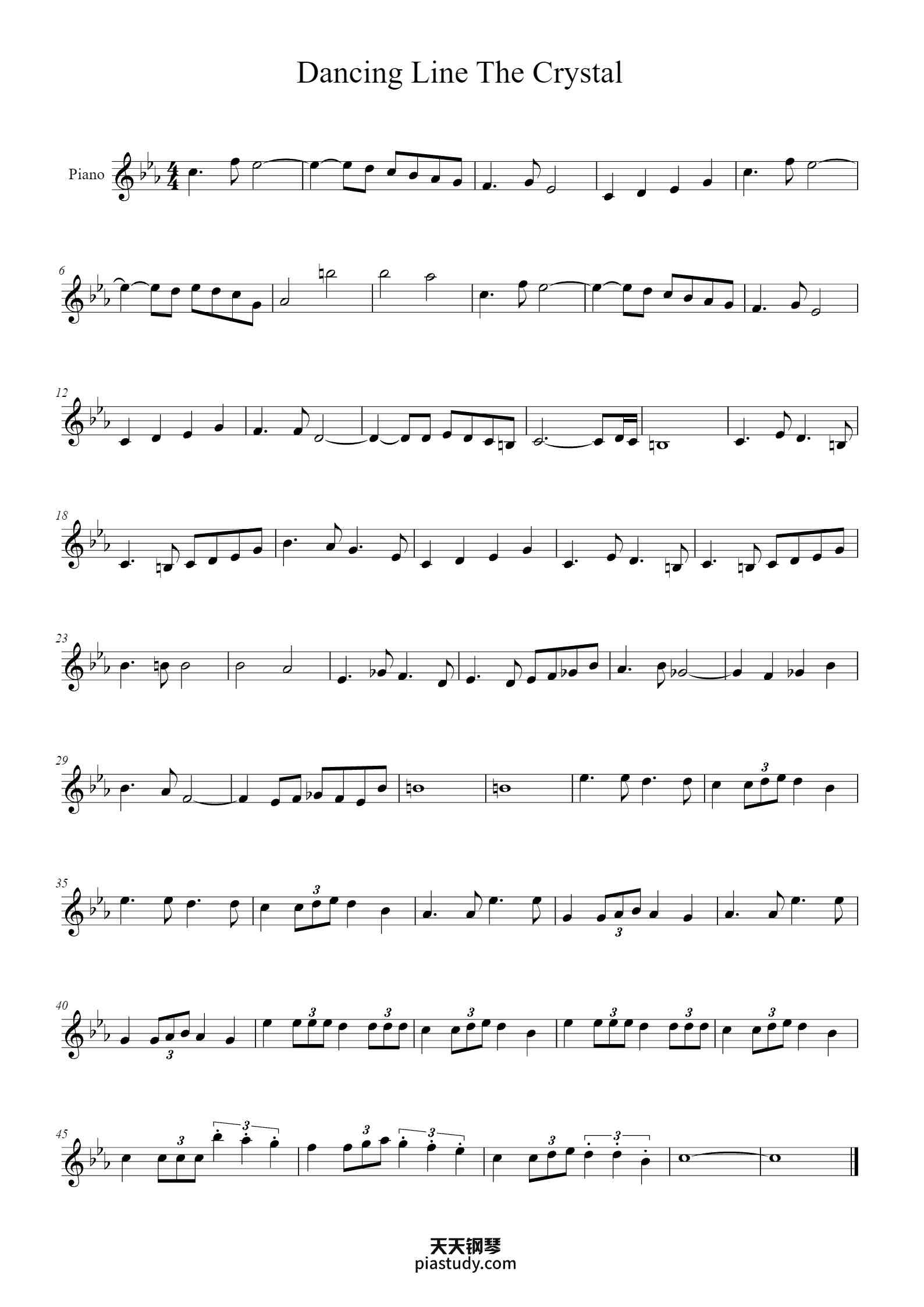 Dancing Line The Crystal钢琴谱 - The Crystal - free piano sheet music ...