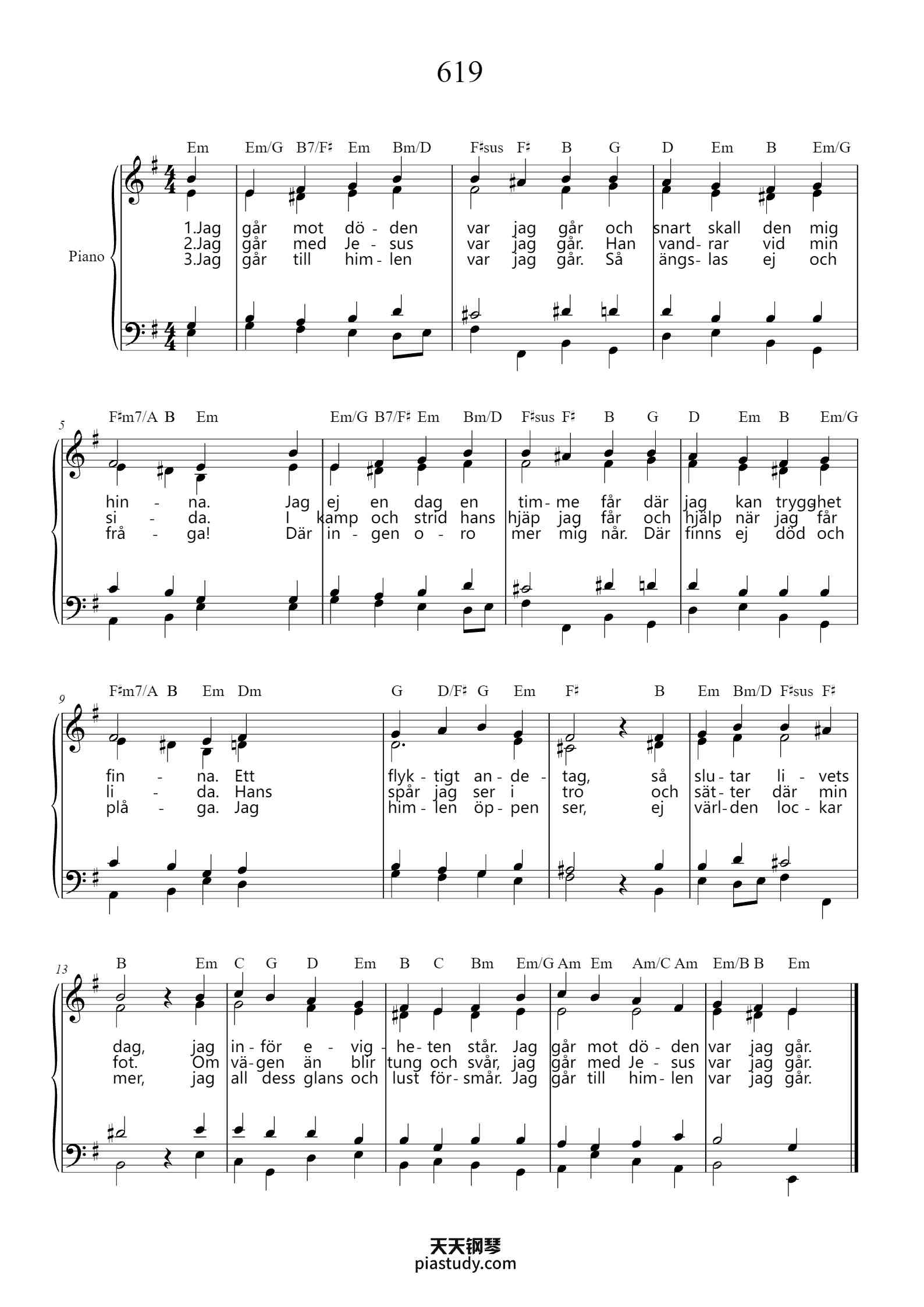 '619' - Piano Sheet Music By xxx | TOPiano