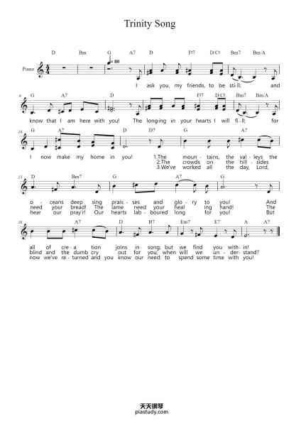 'Trinity Song Father in My Life I See' - Piano Sheet Music By Frank Andersen, MSC | TOPiano