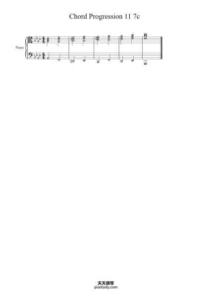 'Chord Progression 11 7c' - Beginner Piano Sheet Music by unknown | TOPiano