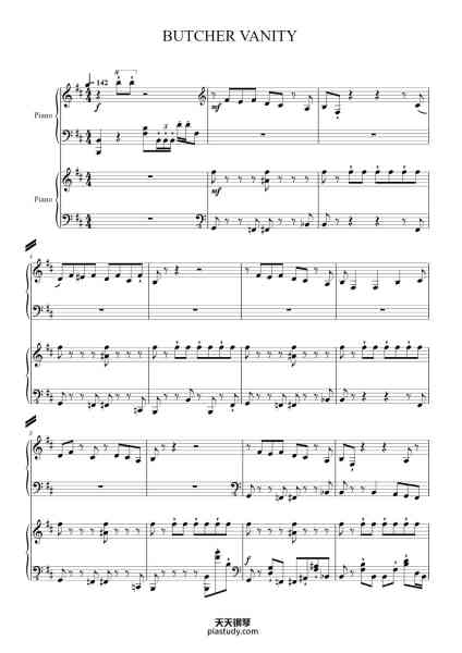 'BUTCHER VANITY' - Piano Sheet Music By xxx | TOPiano
