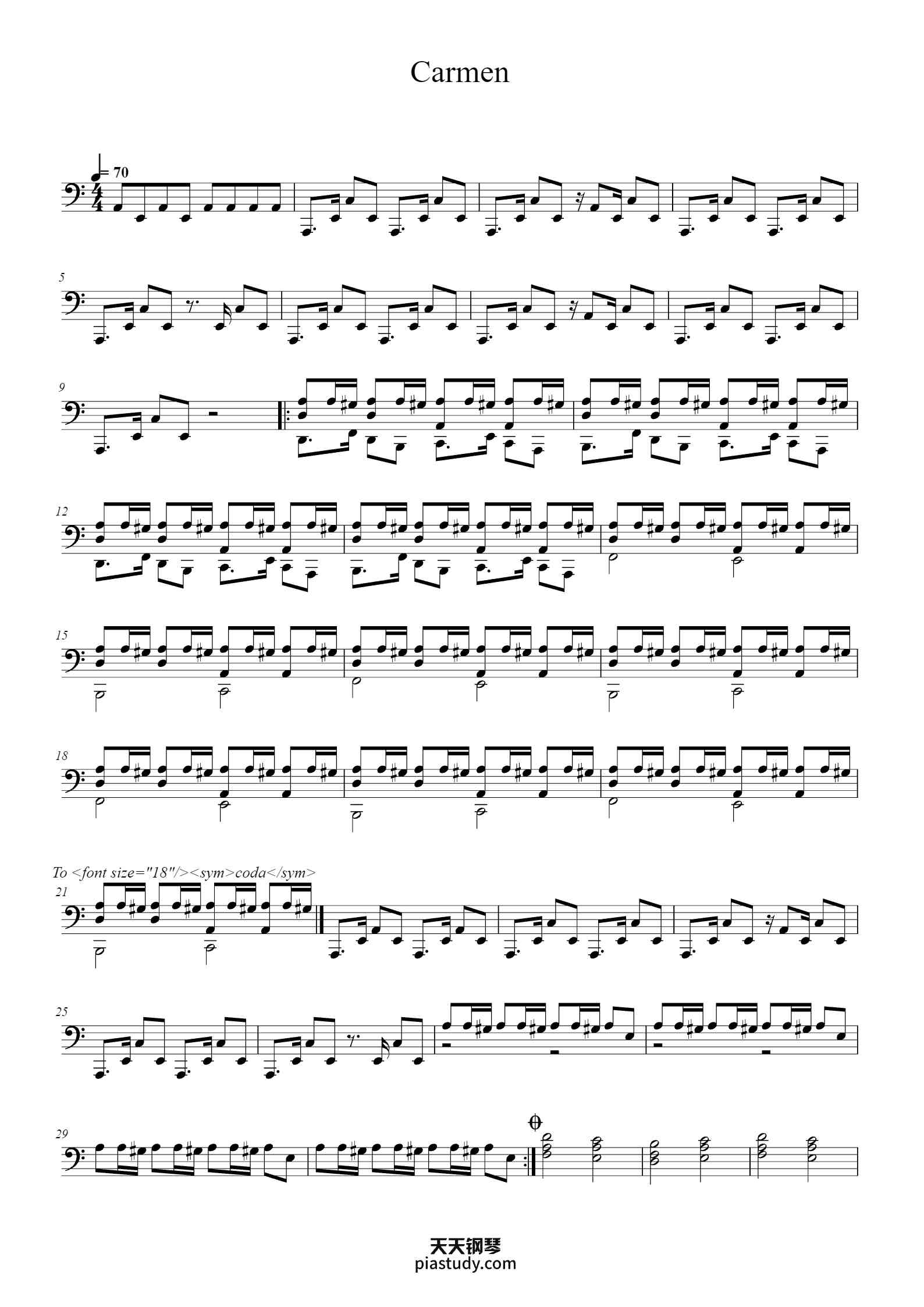 'Carmen' - Piano Sheet Music By Stromae | TOPiano