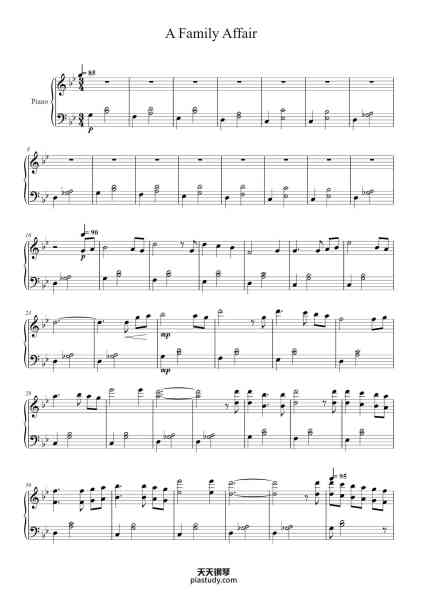 A Family Affair钢琴谱 - Flavia Faas - free piano sheet music - PiaNoproblem