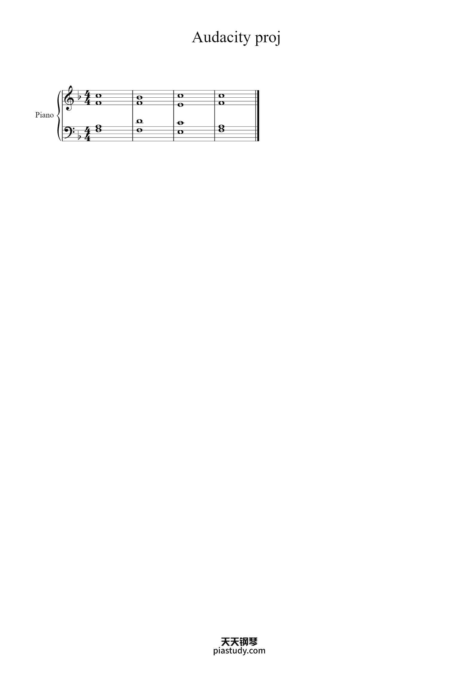 Audacity proj钢琴谱 - MHardy - free piano sheet music - PiaNoproblem