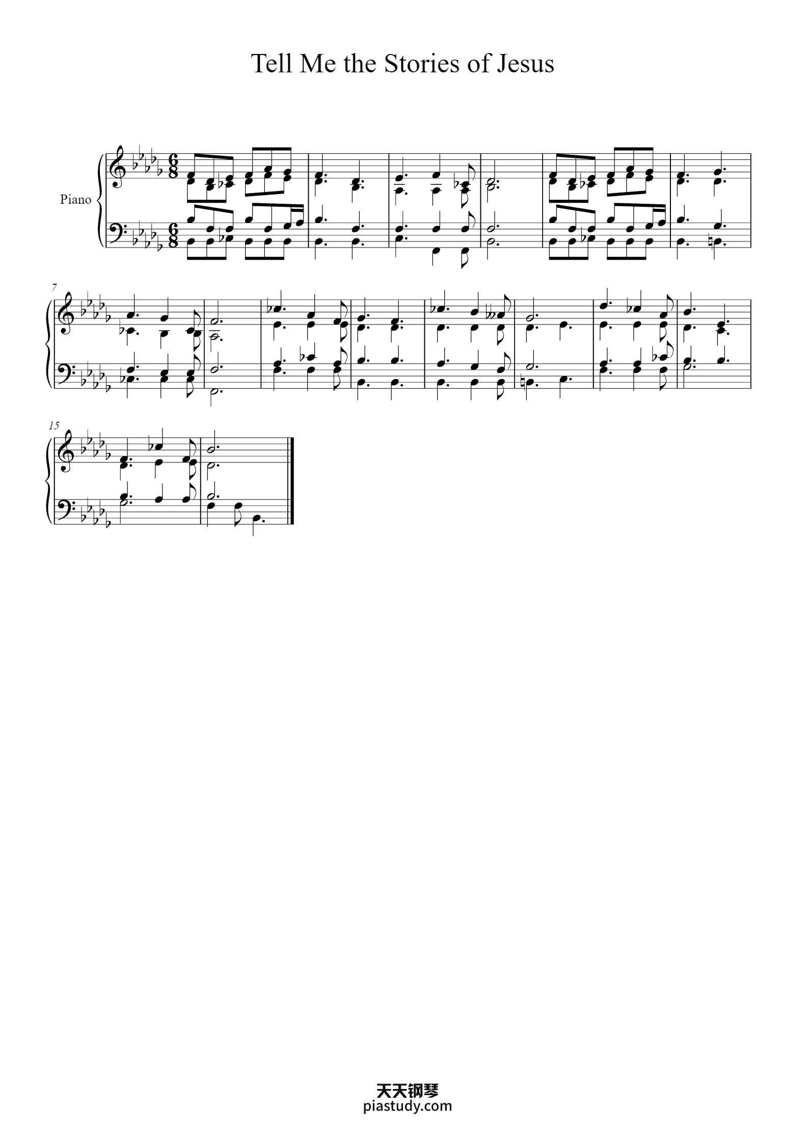 Tell Me the Stories of Jesus钢琴谱 - Jacob Buckner - free piano sheet ...
