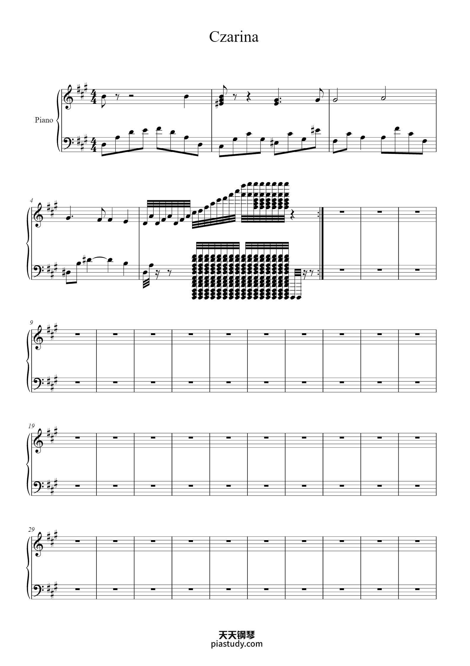 Czarina钢琴谱 - some random she payed for this - free piano sheet music ...