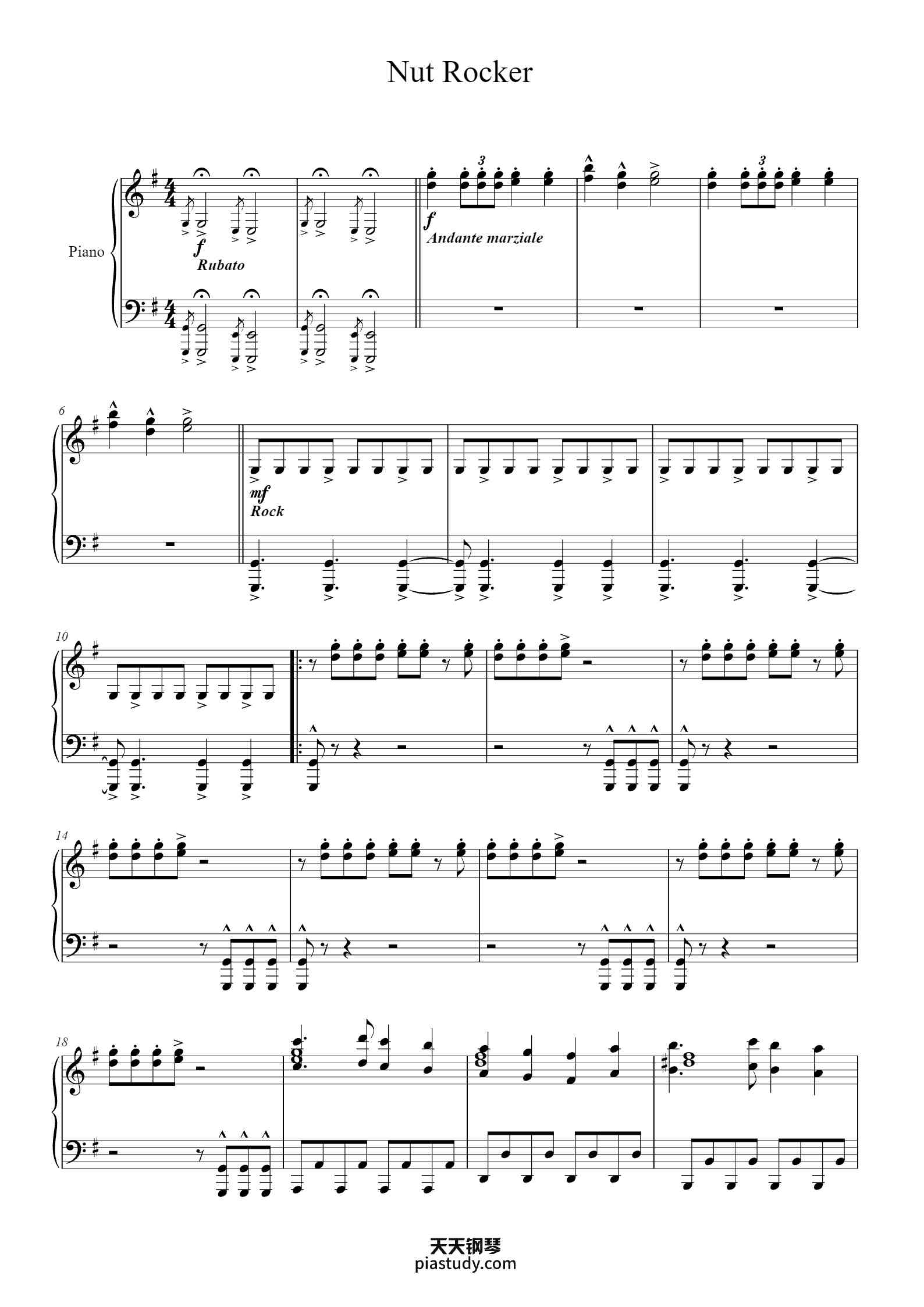 Nut Rocker钢琴谱 - B. Bumble and the Stingers - free piano sheet music ...